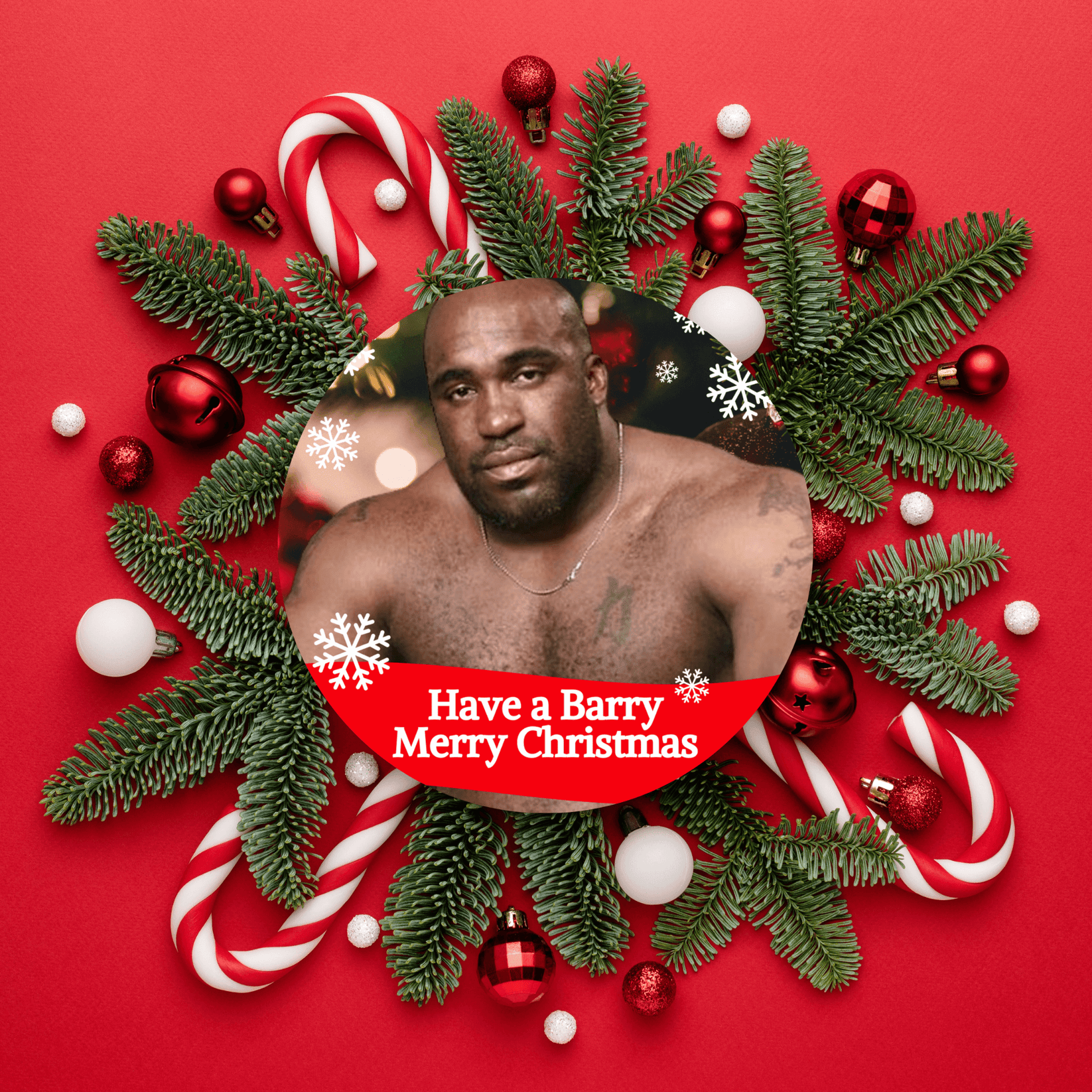 Funny Barry Wood Christmas Ornament